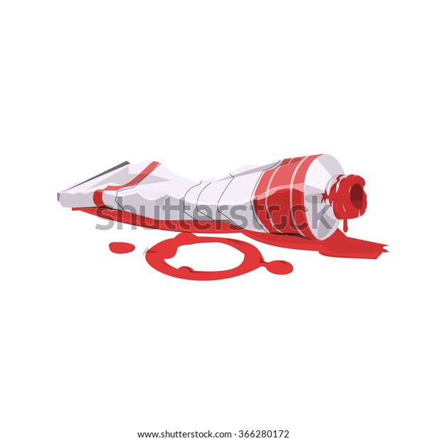 Vector Illustration Paint Tube Red Stock Vector (Royalty Free ...