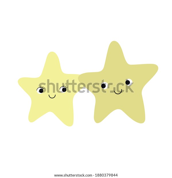Vector Illustration Pair Stars Holding Hands Stock Vector (Royalty Free ...