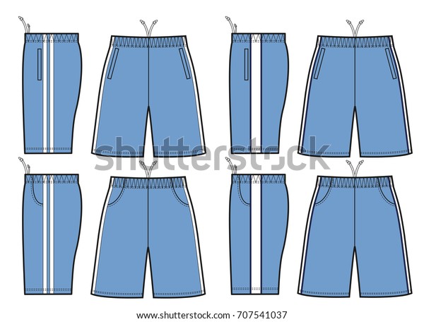 Vector Illustration Pants Front Side Views Stok Vektör (Telifsiz) 707541037