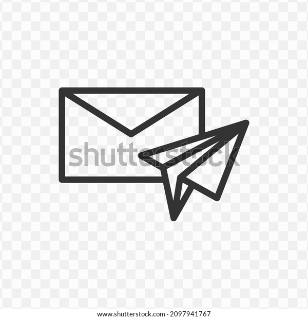 Vector Illustration Paper Airplane Letter Icon Stock Vector (Royalty ...