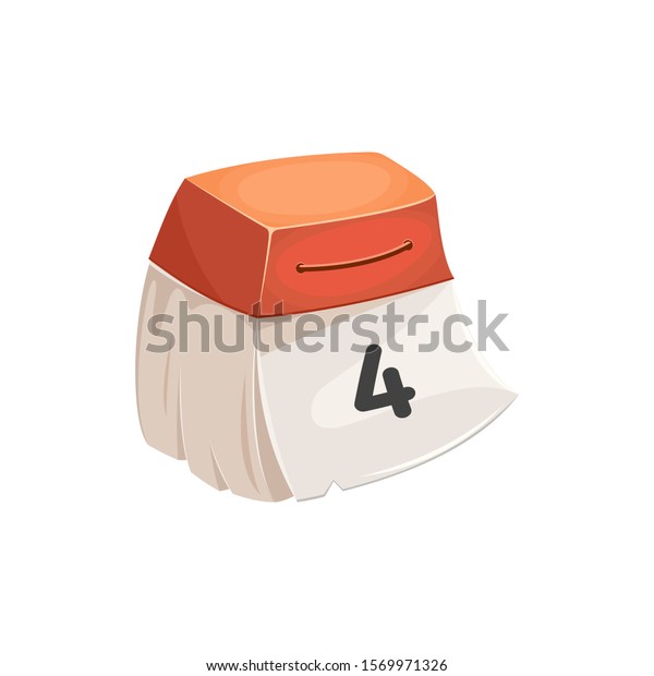 Vector Illustration Paper Calendar Number 4 Stock Vector (Royalty Free ...