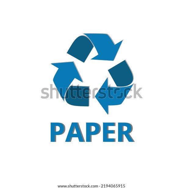 Vector Illustration Paper Recycling Symbol Blue Stock Vector (Royalty ...