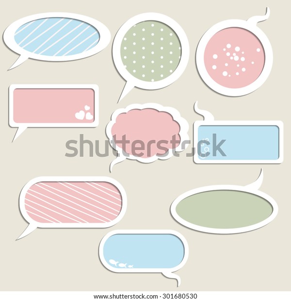 Vector Illustration Paper Speech Backgrounds Stock Vector (Royalty Free ...