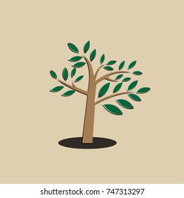 Vector Illustration Paper Tree Space Text Stock Vector (Royalty Free ...
