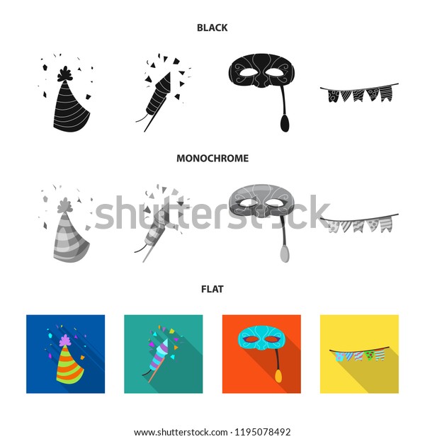 Vector Illustration Party Birthday Logo Set Stock Vector (Royalty Free ...