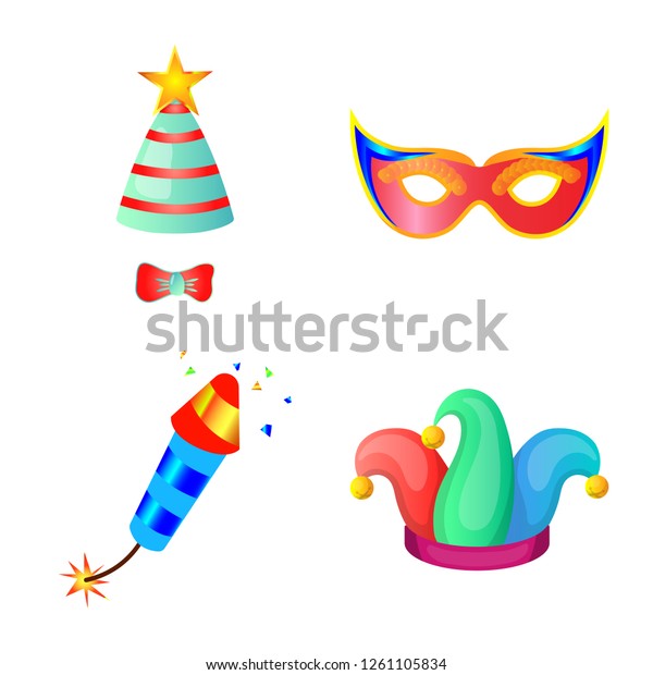 Vector Illustration Party Birthday Logo Set Stock Vector (Royalty Free ...