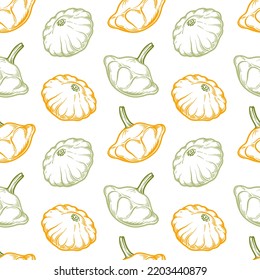 Vector Illustration Patisson Pattypan Squash Isolated Stock Vector ...