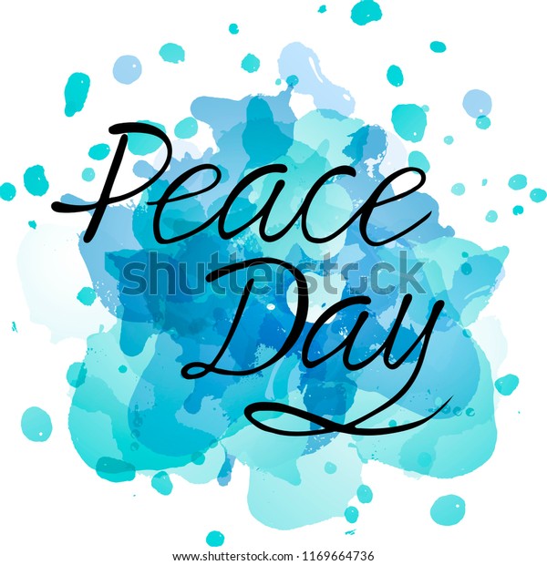 Vector Illustration Peace Day Lettering Logothype: vector de stock ...