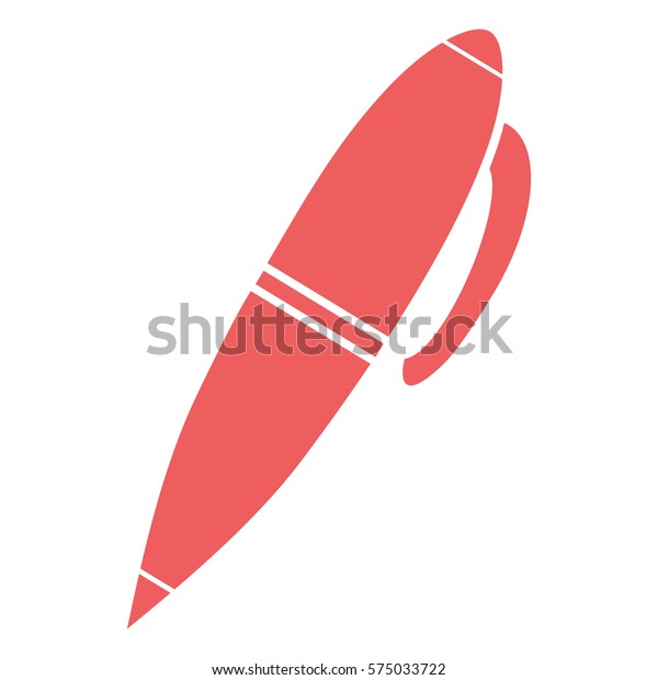 Vector Illustration Pen Icon Red Stock Vector (Royalty Free) 575033722 ...
