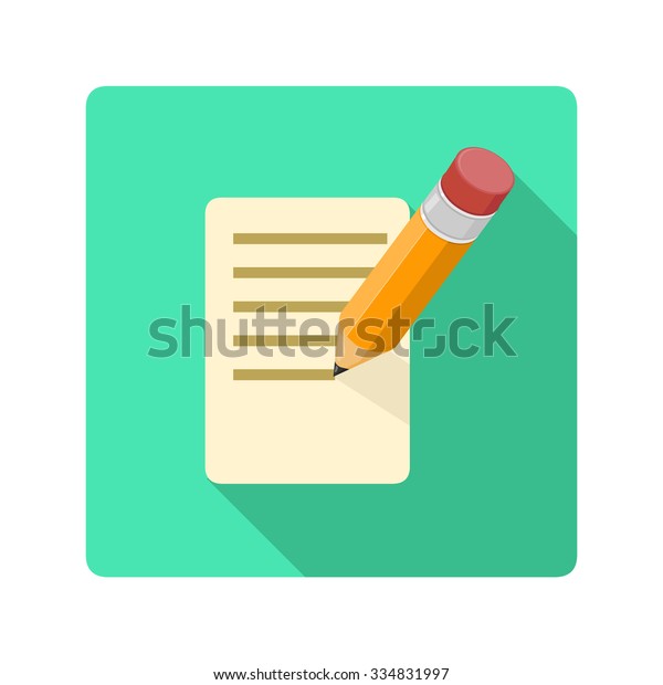 A vector illustration of a Pencil and paper Icon.Small pencil writing ...
