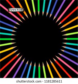 Vector Illustration Pencils Colored Evenly Spread Stock Vector (Royalty ...