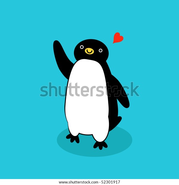 Vector Illustration Penguin Greeting Created Adobe Stock Vector ...