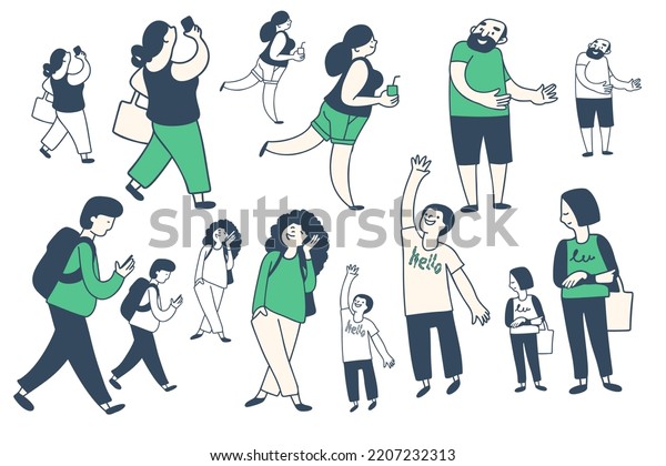 Vector Illustration People Naive Style Isolated Stock Vector (Royalty ...
