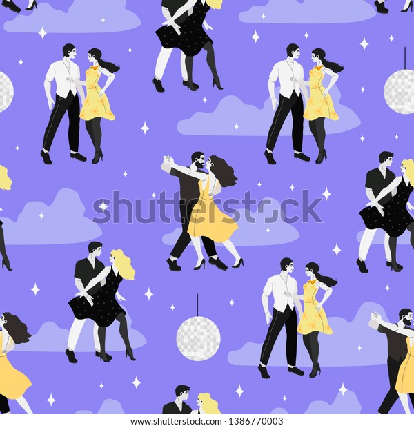 Vector Illustration People Retro Dance Club Stock Vector (Royalty Free ...