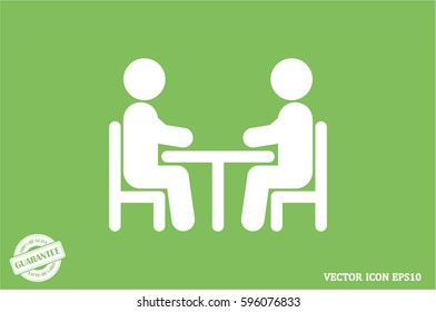 Vector Illustration People Table Icon Stock Vector (Royalty Free ...