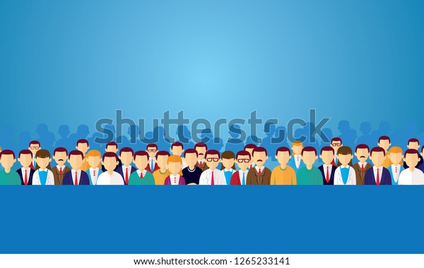Vector Illustration Peoples Crowd Icon Avatar Stock Vector (Royalty ...