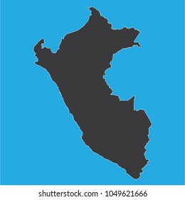 Perú - Mapa de silueta negra: vector de stock (libre de regalías ...