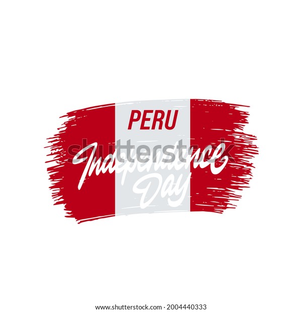 Vector Illustration Peru National Day Peruvian Stock Vector (Royalty ...