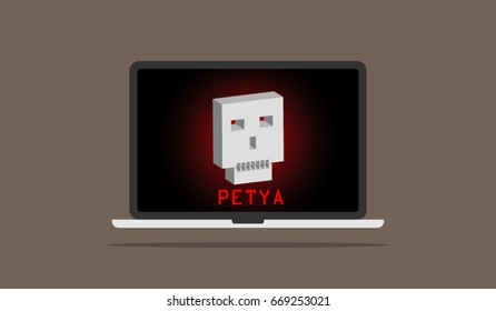 Vector Illustration Petya Malware Ransomware Attack Stock Vector ...