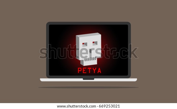 Vector Illustration Petya Malware Ransomware Attack Stock Vector ...