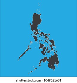 Vector Illustration Philippines Map Blue Background Stock Vector ...