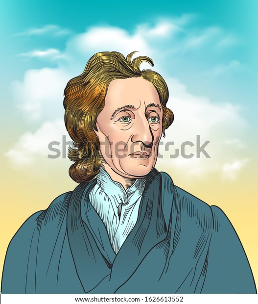 Vector Illustration Philosopher John Locke Cartoon: vector de stock ...