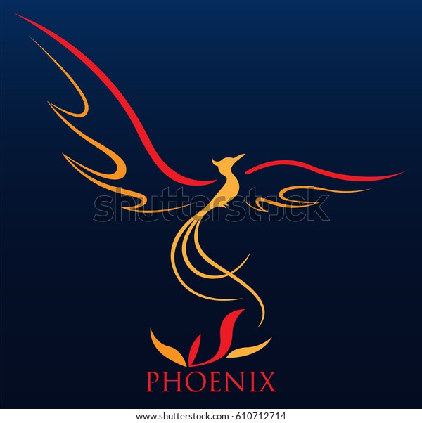 Vector Illustration Phoenix Mythical Bird Known Stock Vector (Royalty ...