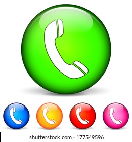 Vector Illustration Phone Round Icons On Stock Vector (Royalty Free ...