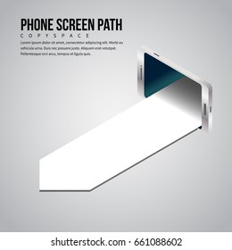 Vector Illustration Phone Screen Path Copyspace Stock Vector (Royalty ...