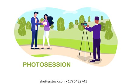 Vector Illustration Photo Session Professional Photographer Stock ...