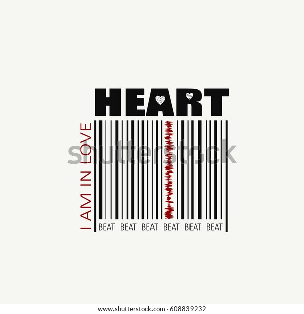 Vector Illustration Phrase Heart Beat Love Stock Vector (Royalty Free ...