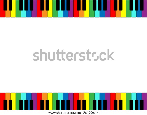 Vector Illustration Piano Keyboard Border Rainbow Stock Vector (Royalty ...