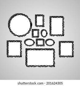Hand Drawn Ink Sketch Line Frame Stock Vector (Royalty Free) 1123314278