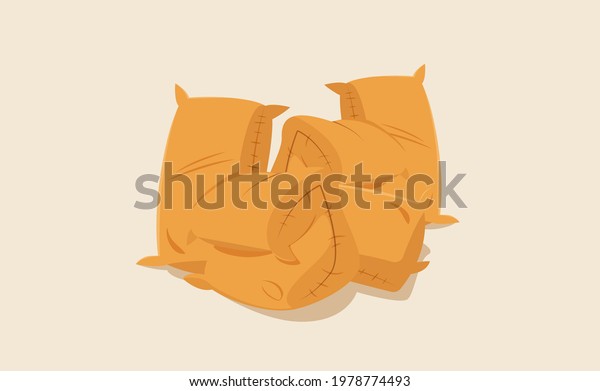 Vector Illustration Pile Sacks Isolated On Stock Vector (Royalty Free ...
