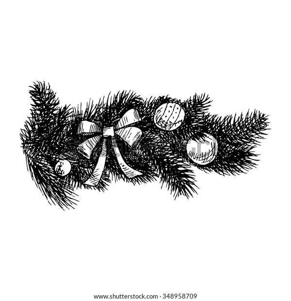 Vector Illustration Pine Sprig Your Design Stock Vector (Royalty Free ...