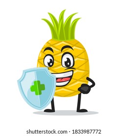 Vector Illustration Pineapple Mascot Character Holding Stock Vector ...