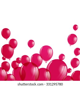 Vector Illustration Pink Balloons Stock Vector (Royalty Free) 331295780 ...