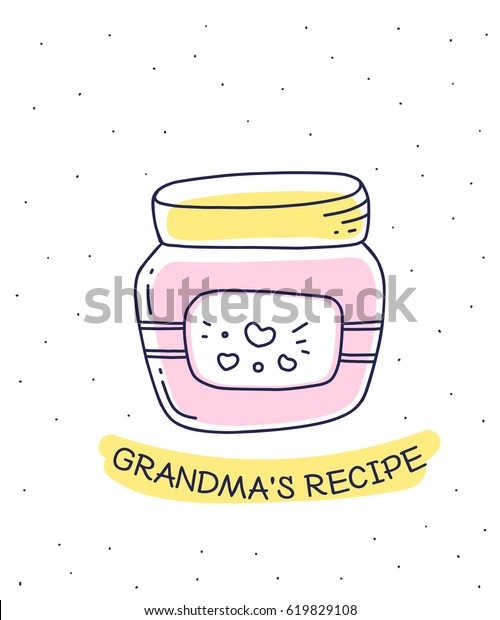 Vector Illustration Pink Color Glass Jar Stock Vector (Royalty Free ...
