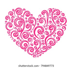 Vector Illustration Pink Painted Heart Love Stock Vector (Royalty Free ...