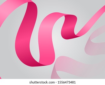 Vector Illustration Pink Ribbon Background Stock Vector (Royalty Free ...