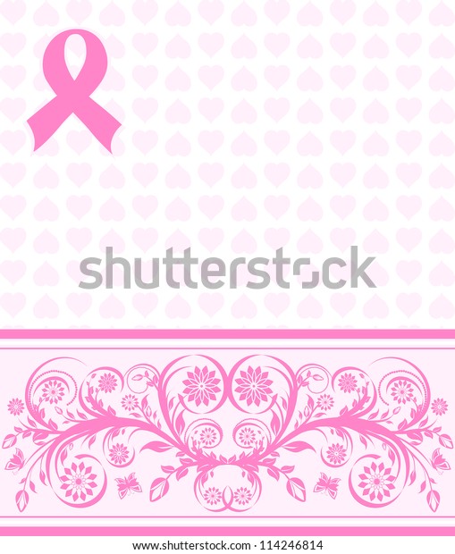 Vector Illustration Pink Ribbon Breast Cancer Stock Vector (Royalty ...
