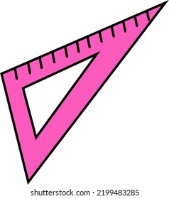 Vector Illustration Pink Ruler Sketch School Stock Vector (Royalty Free ...