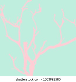 Vector Illustration Pink Treebranches On Light Stock Vector (Royalty ...