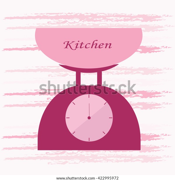 Vector Illustration Pink Weight Scale On Stock Vector (Royalty Free ...