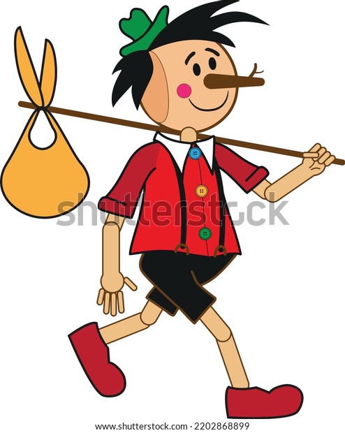 Vector Illustration Pinocchio Tale Children Books Stock Vector (Royalty ...