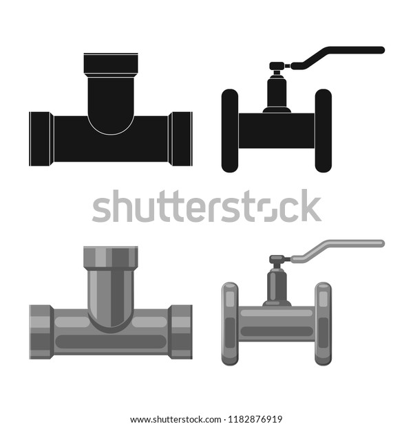 Vector Illustration Pipe Tube Logo Set Stock Vector (Royalty Free ...