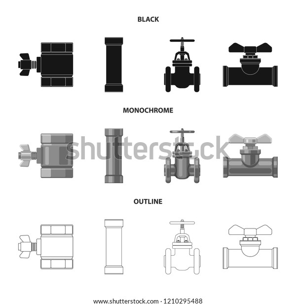 Vector Illustration Pipe Tube Logo Set Stock Vector (Royalty Free ...