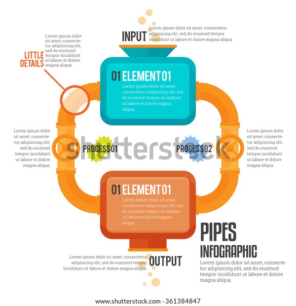 Vector Illustration Pipes Infographic Design Element Stock Vector ...