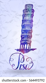 Vector Illustration Pisa Label Hand Drawn Stock Vector (Royalty Free ...