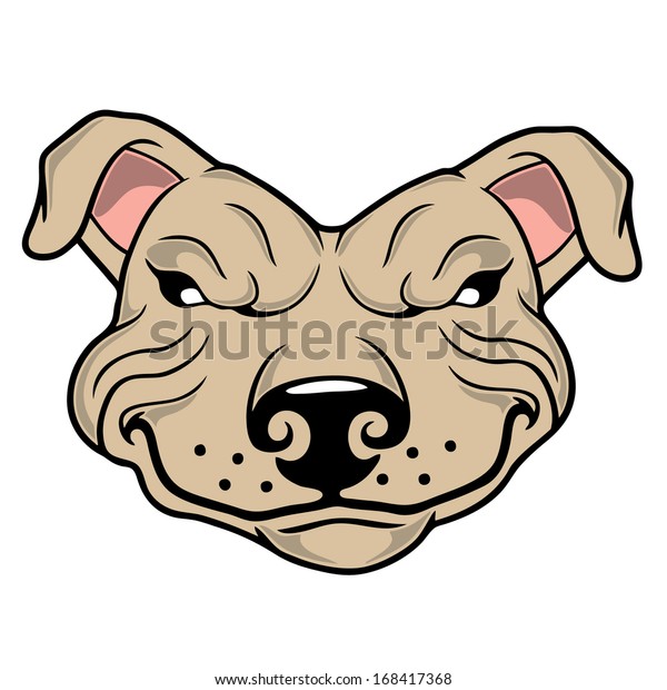 Vector Illustration Pitbull Dog Head Stock Vector (Royalty Free) 168417368